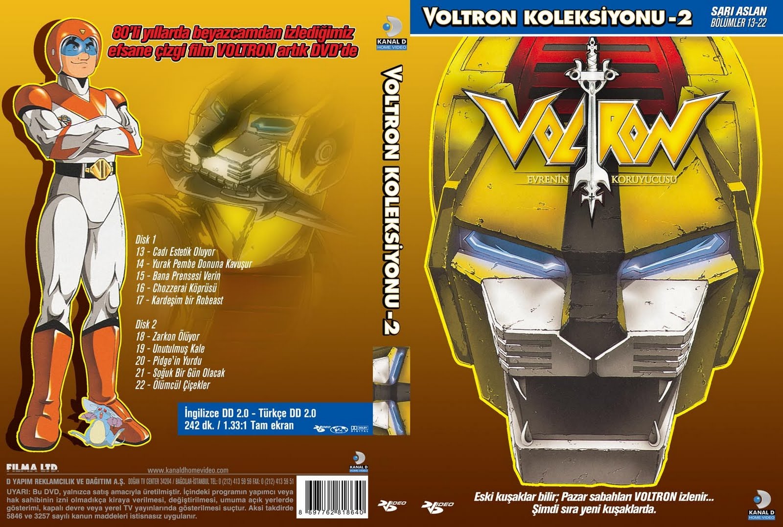 Alpha DVD: VOLTRON VOLUME 2 YELLOW LION